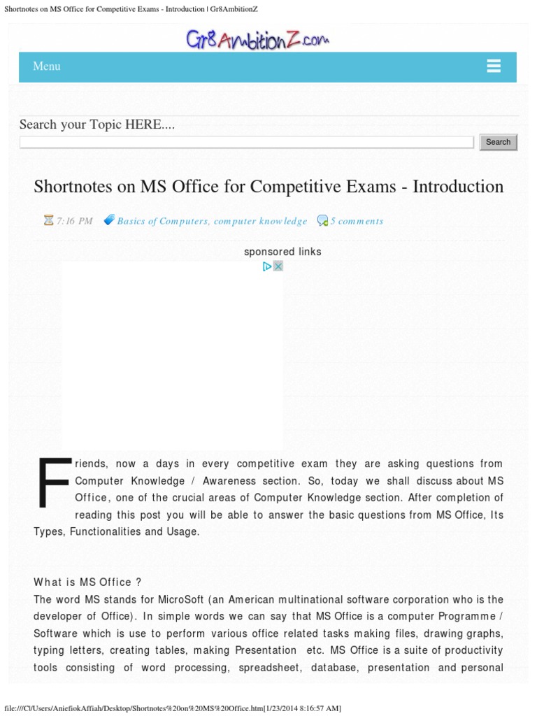 MS Office | PDF | Microsoft Office | Application Software