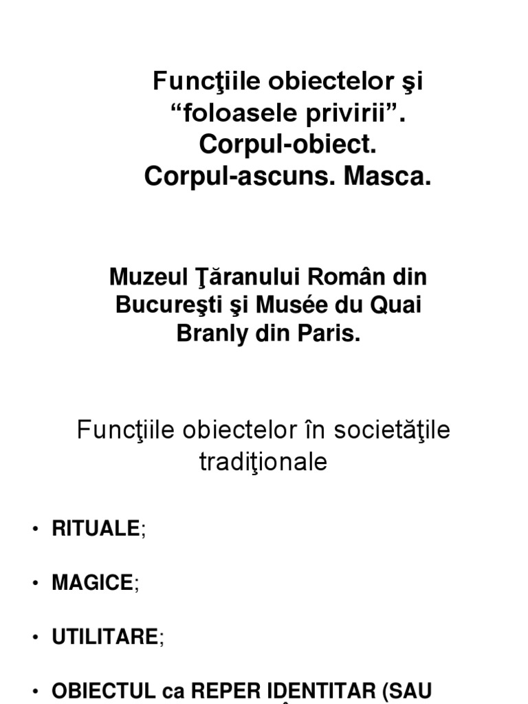 Functiile Obiectelor | PDF