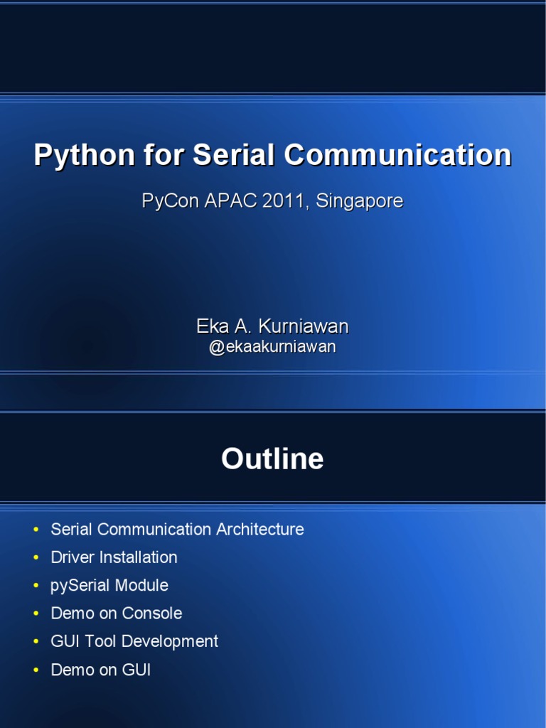 Python For Serial Communication PDF | PDF | Physical Layer Protocols ...