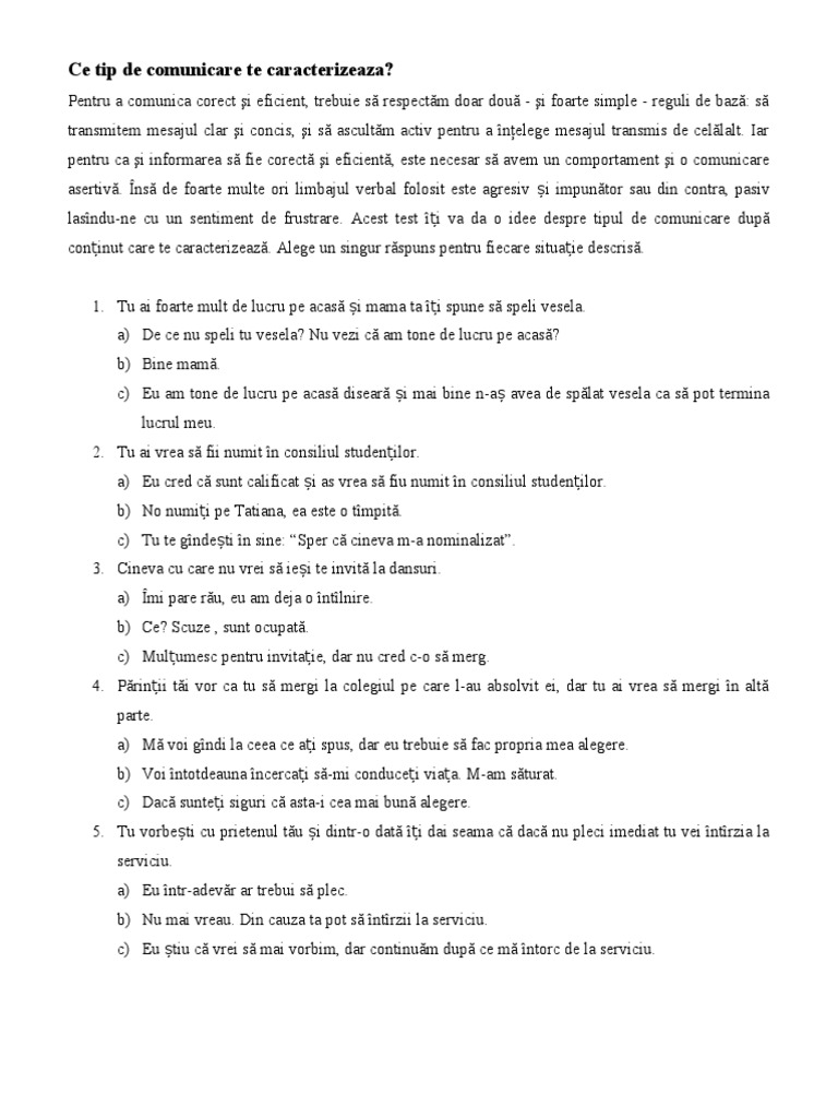 Test Psihologic | PDF