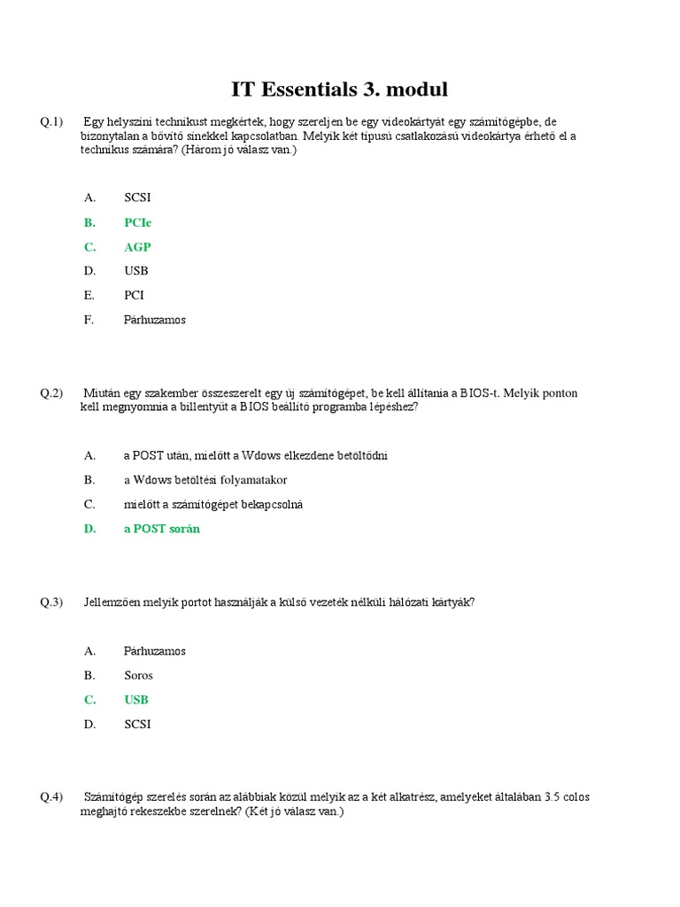 Cisco IT Essentials Chapter 3 HUN | PDF