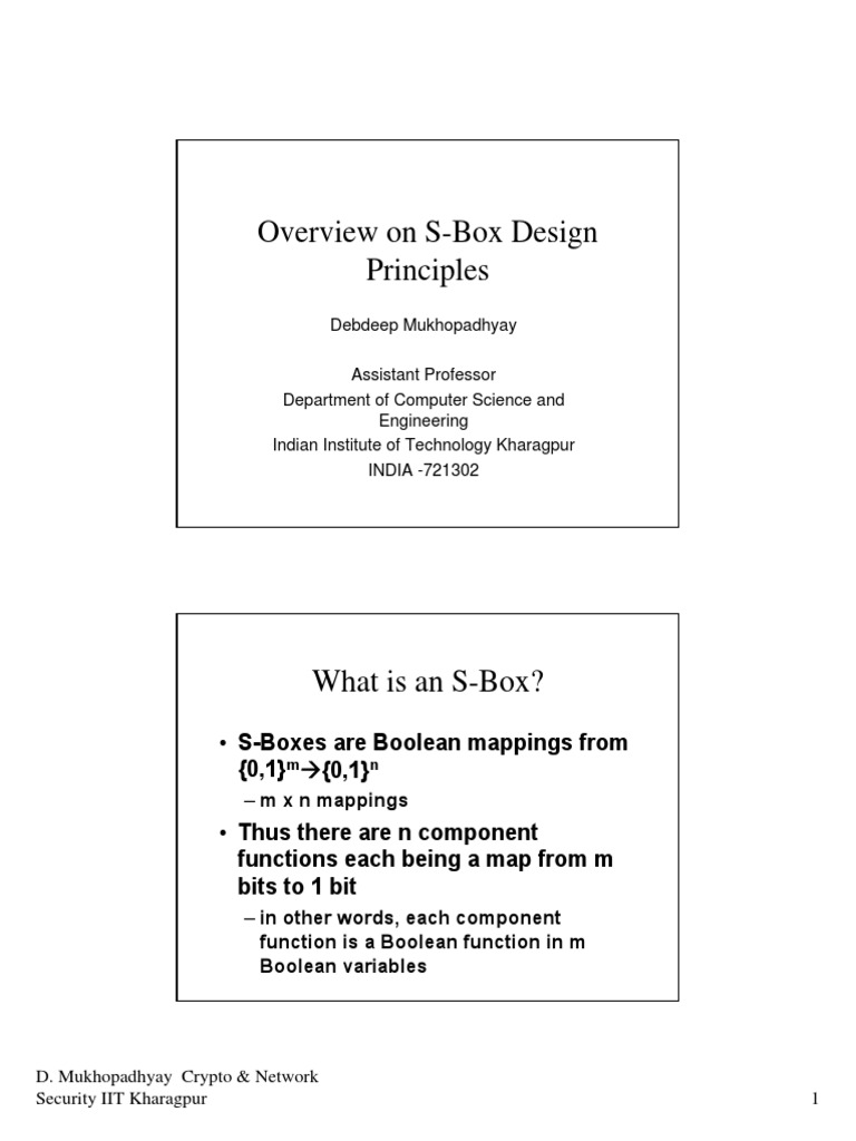 S-Box Design Principles in Cryptography | PDF | Nonlinear System ...