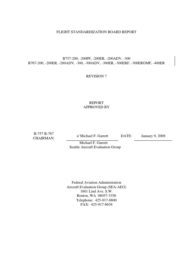 B757/B767 Type Rating Standards | PDF | Federal Aviation Administration ...