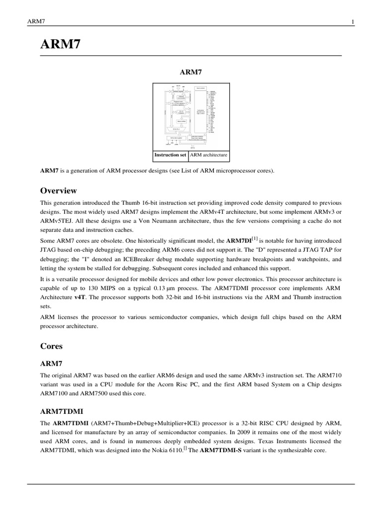 ARM7 | PDF | Arm Architecture | Integrated Circuit