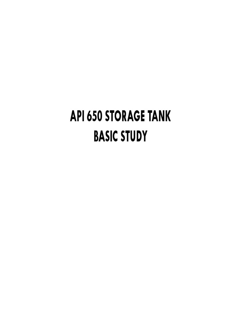 API 650 Storage Tank - Basic Study | PDF