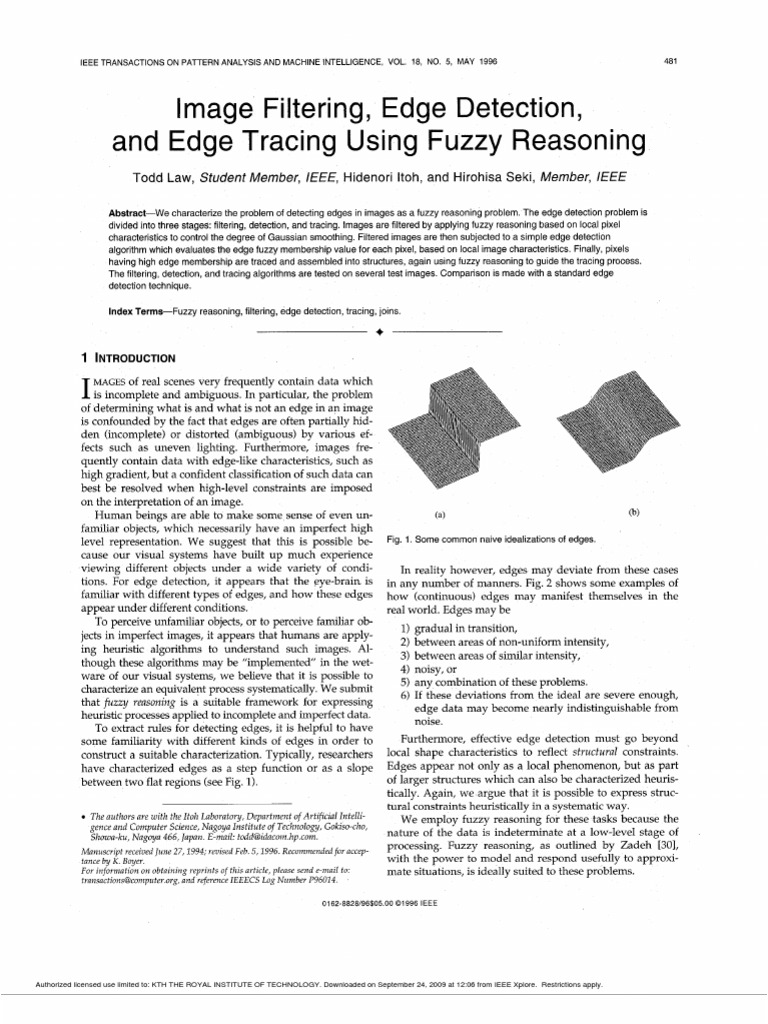 Image Filtering, Edge Detection, Edge Tracing Using Fuzzy Reasoning ...