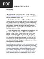Abraham Lincoln True/False Quiz | PDF