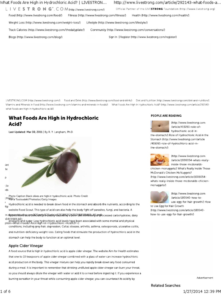 What Foods Are High in Hydrochloric Acid | PDF | Foods | Cuisine