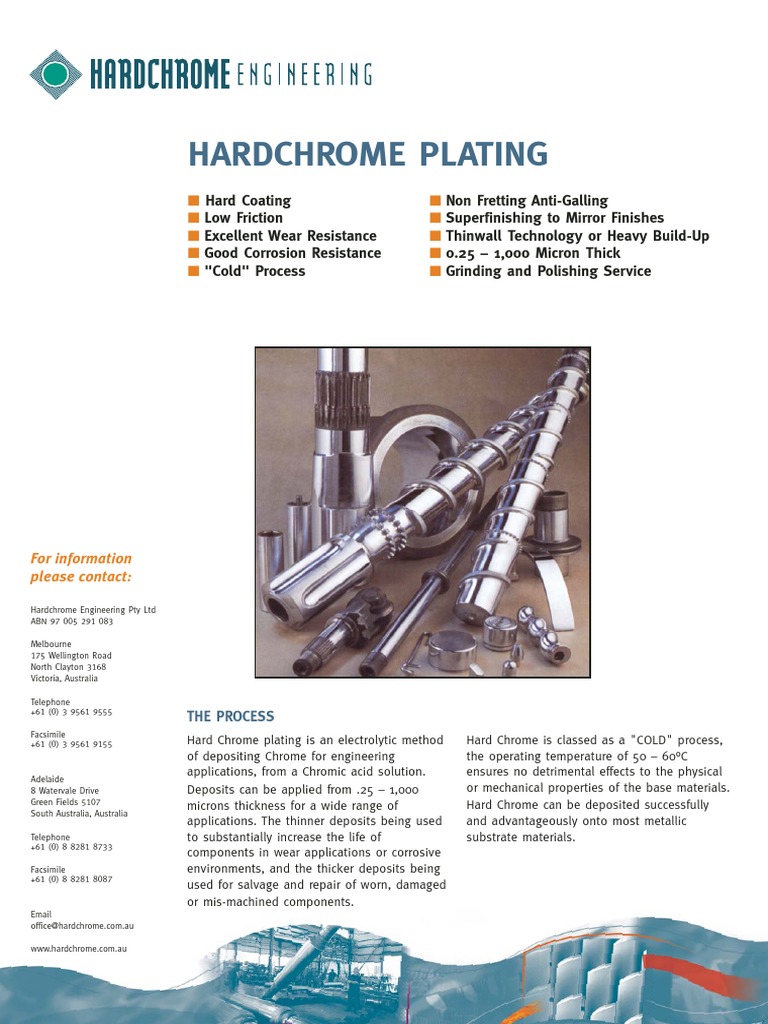 Hard Chrome Plating Process Overview | PDF