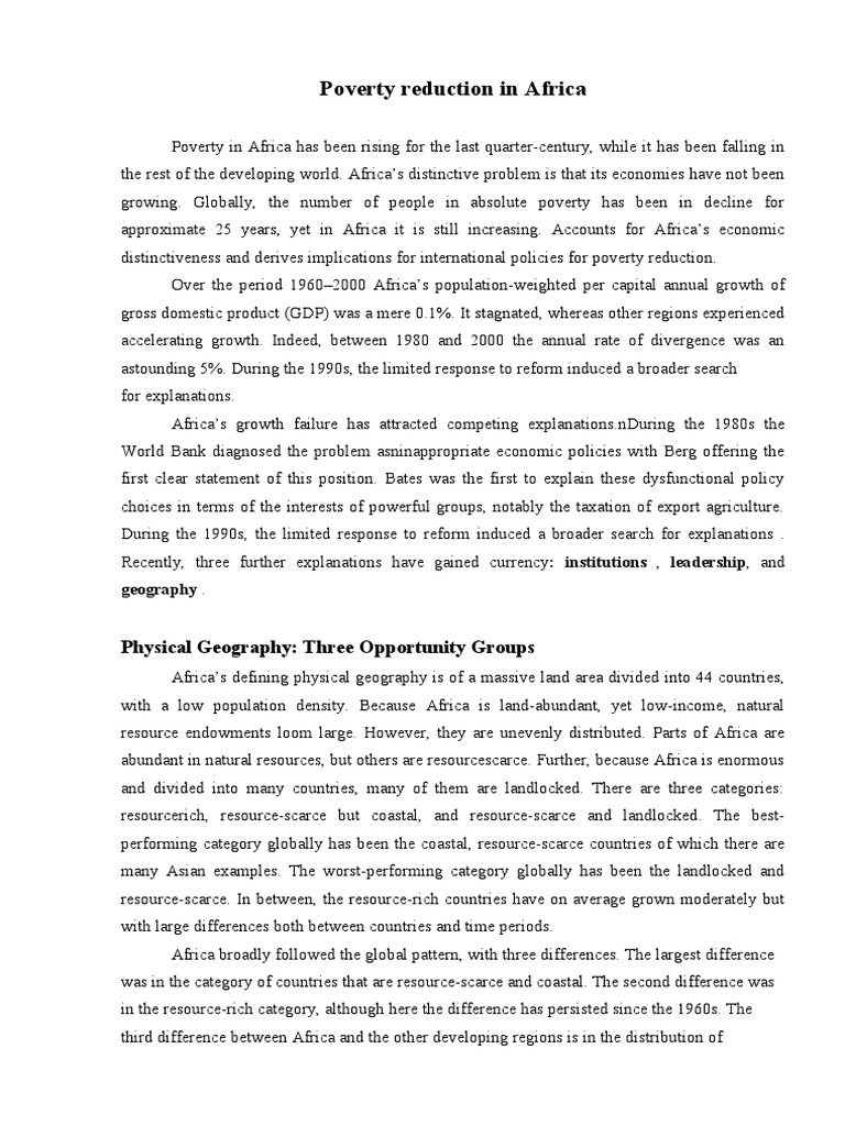 Poverty Reduction in Africa | PDF | Economic Growth | Africa