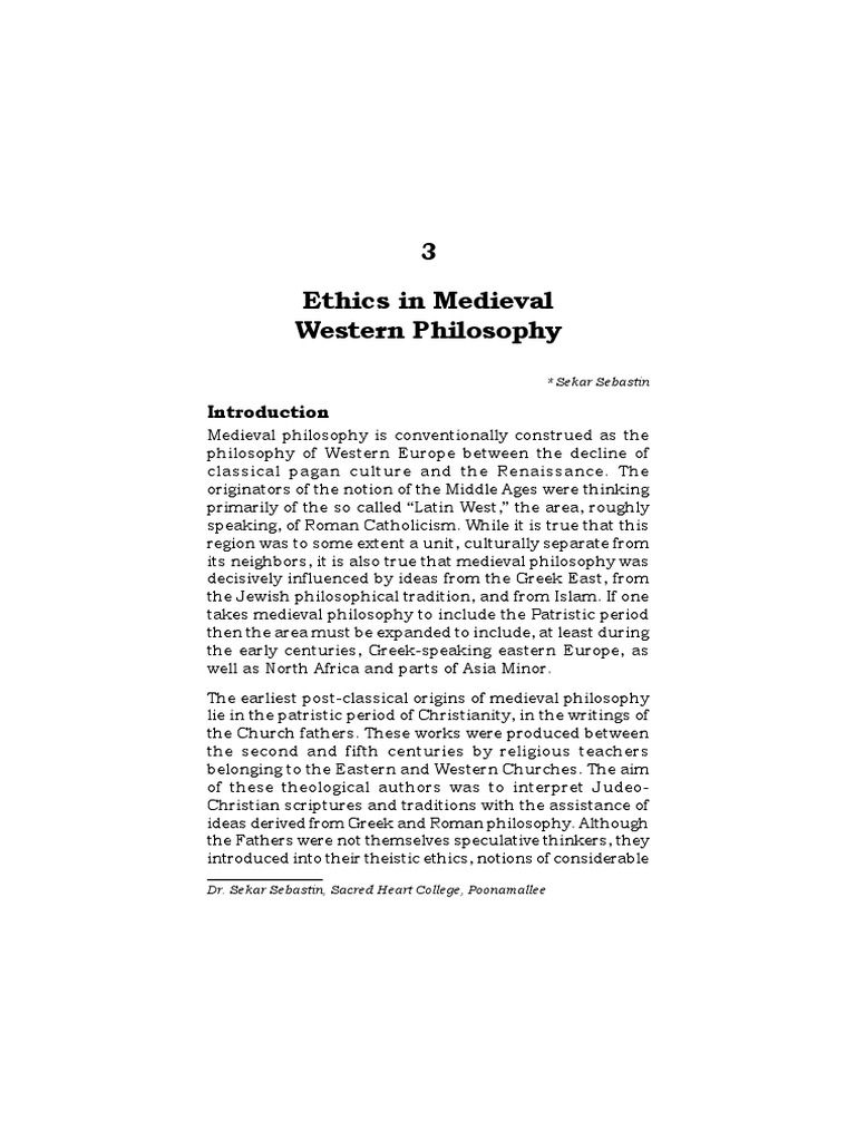 Ethics in Medival Western Philosophy | PDF | Virtue Ethics | Virtue