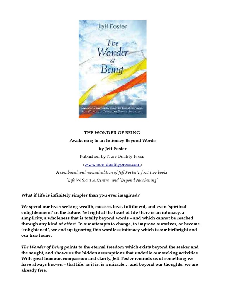 A Combined and Revised Edition of Jeff Foster's First Two Books 'Life ...