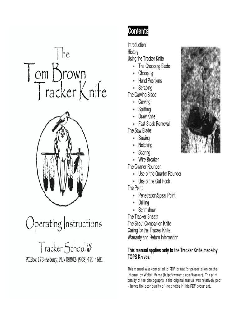 Tracker Knife Manual | PDF | Knife | Blade