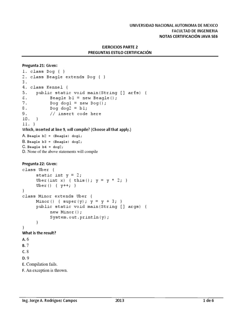 Java SE6 Certification Quiz | PDF | Programming Paradigms | Software Development