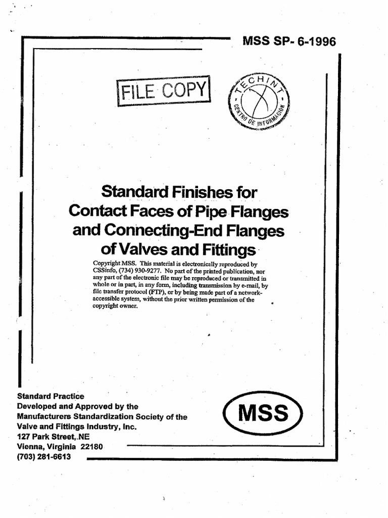 MSS SP 6 (Flanges) PDF | PDF