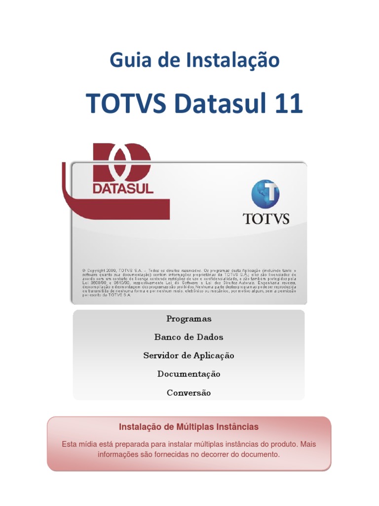 Guia detalhado para instalação e configuração do sistema TOTVS Datasul ...