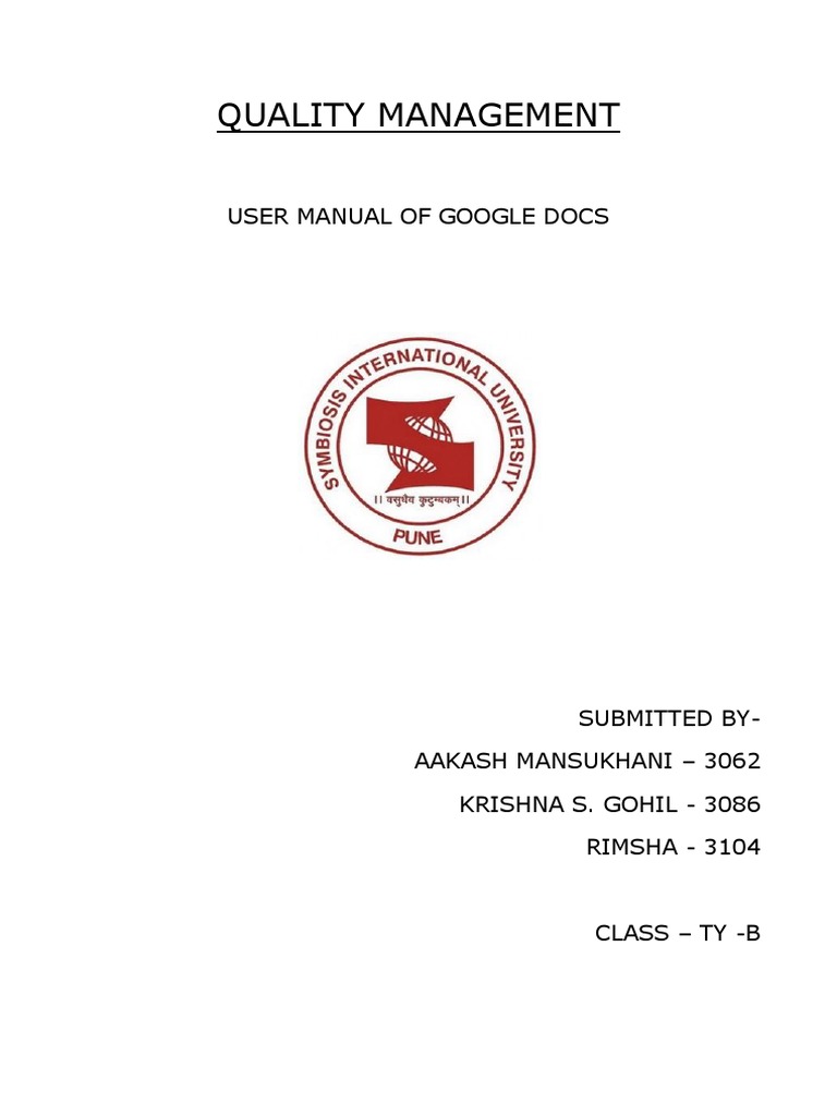 User Manual For Google Docs | PDF | Gmail | Google