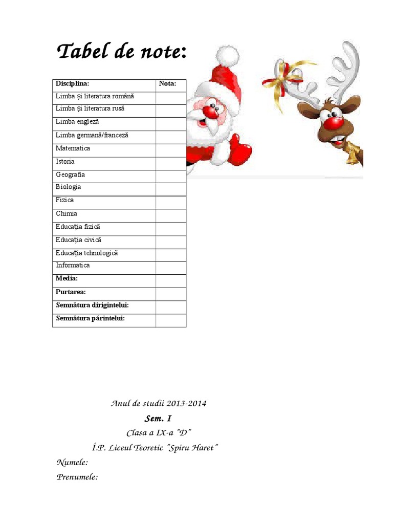 Tabel de Note 1 | PDF