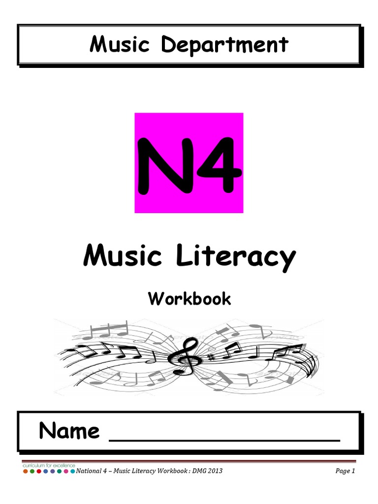 National 4 Music Literacy Workbook | PDF | Entertainment | Music Theory
