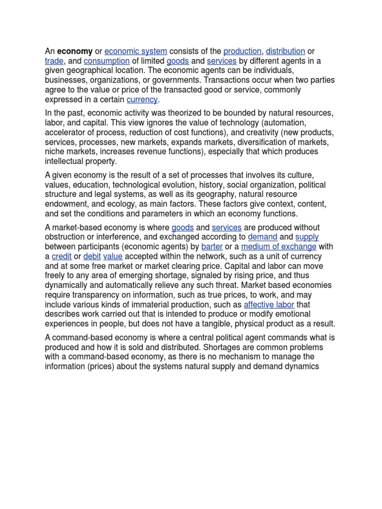 Production, Distribution, and Consumption Explained | PDF