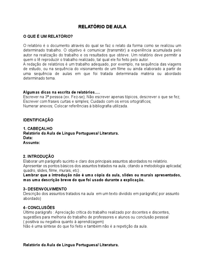 COMO FAZER UM RELATÓRIO