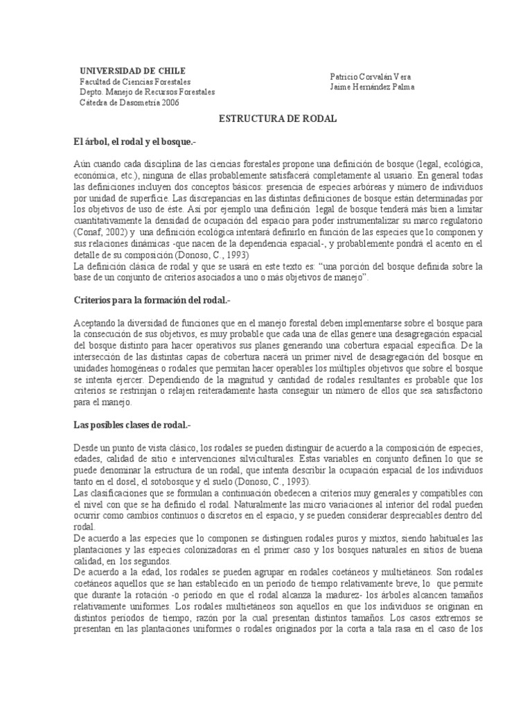 Estructura de Rodal | PDF | Los bosques | Especies