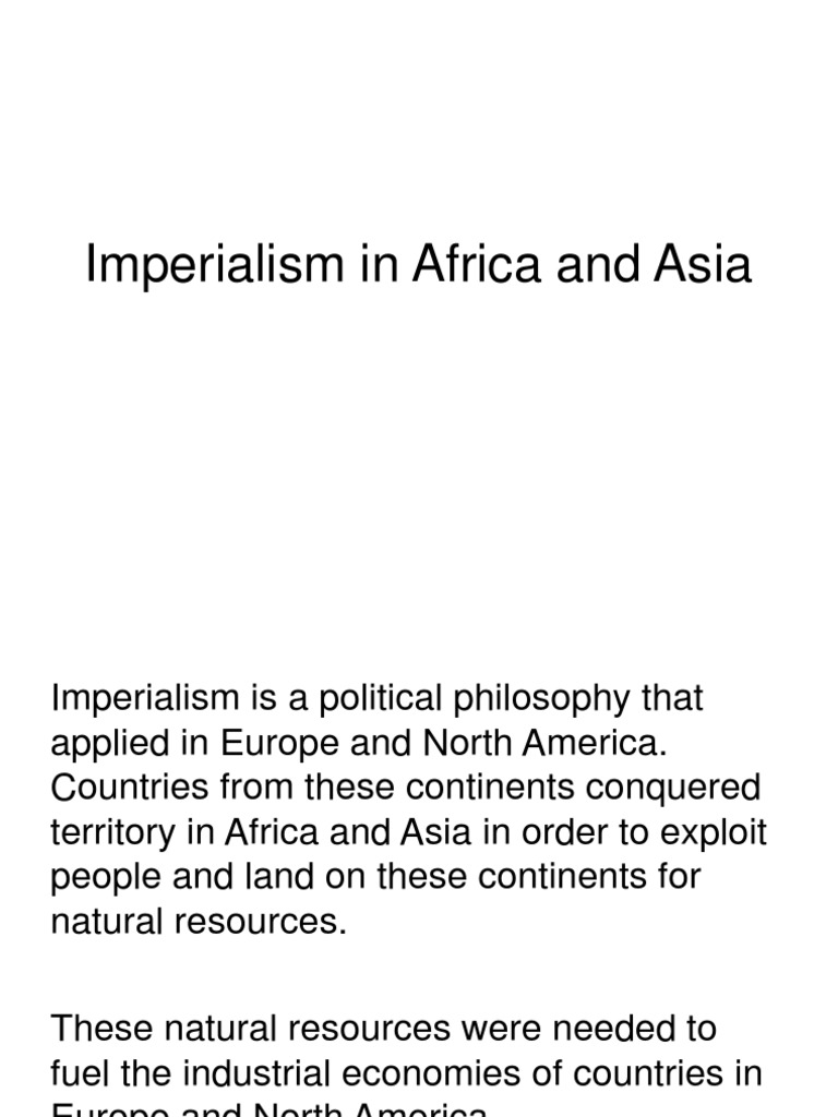 Imperialism in Africa and Asia | PDF