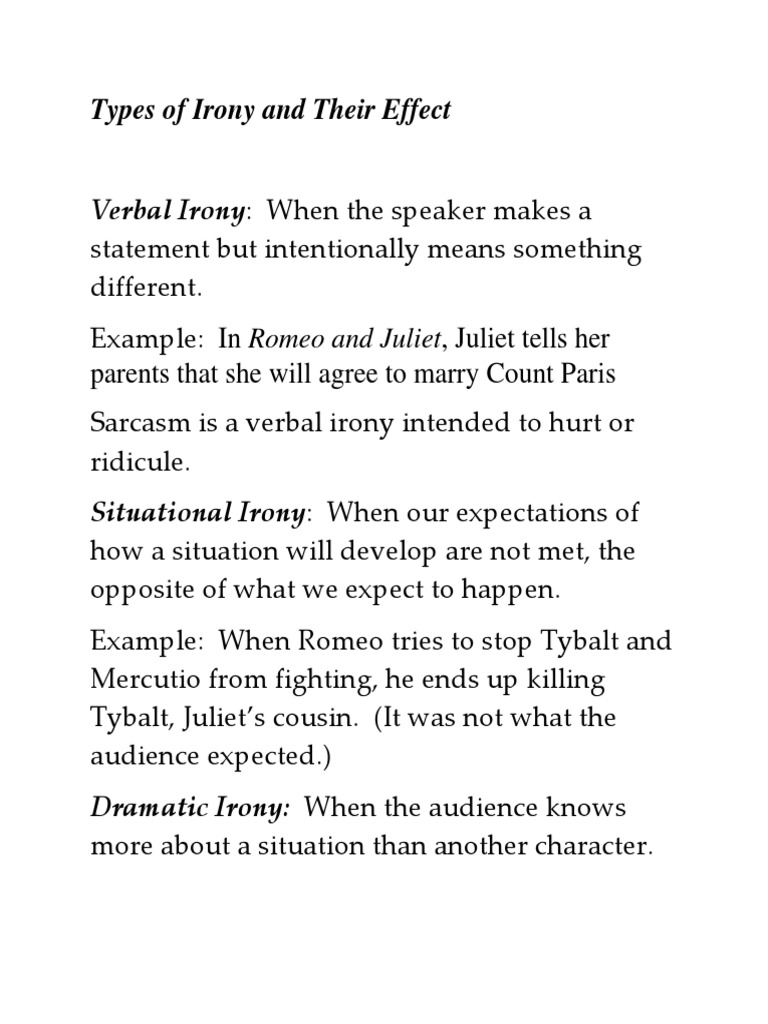 Types of Irony For Reading | PDF | Irony