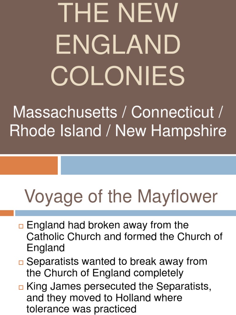 The New England Colonies | PDF | Pilgrim Fathers | Plymouth Colony