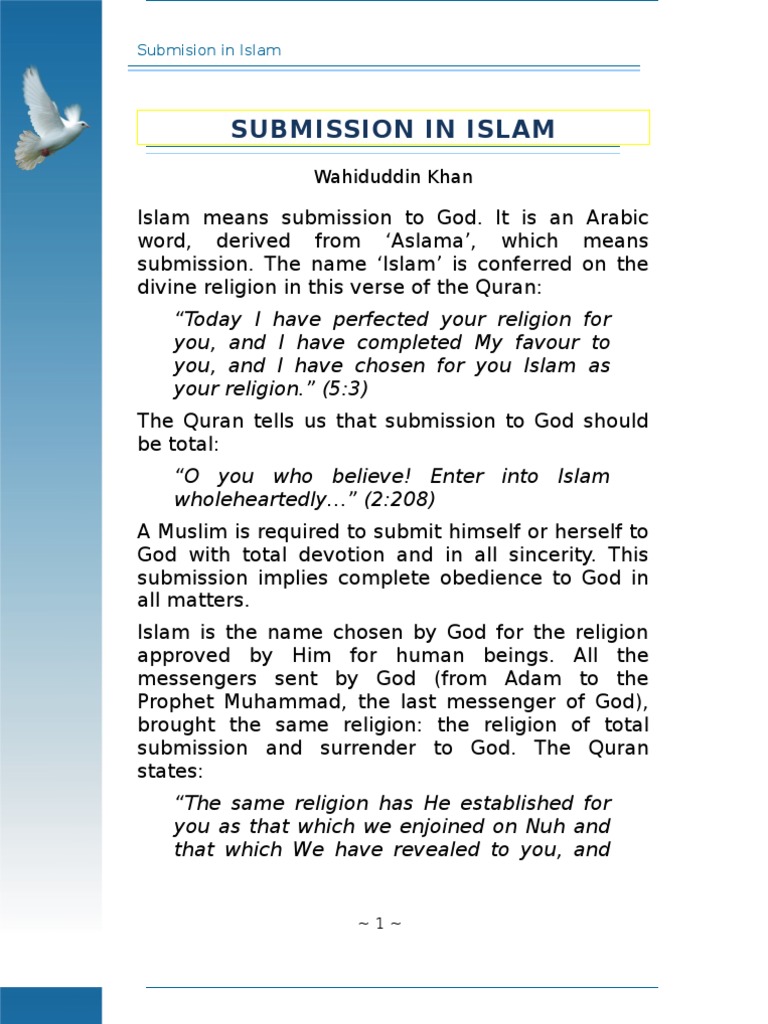 Submission in Islam | PDF | Prophets And Messengers In Islam | Monotheism