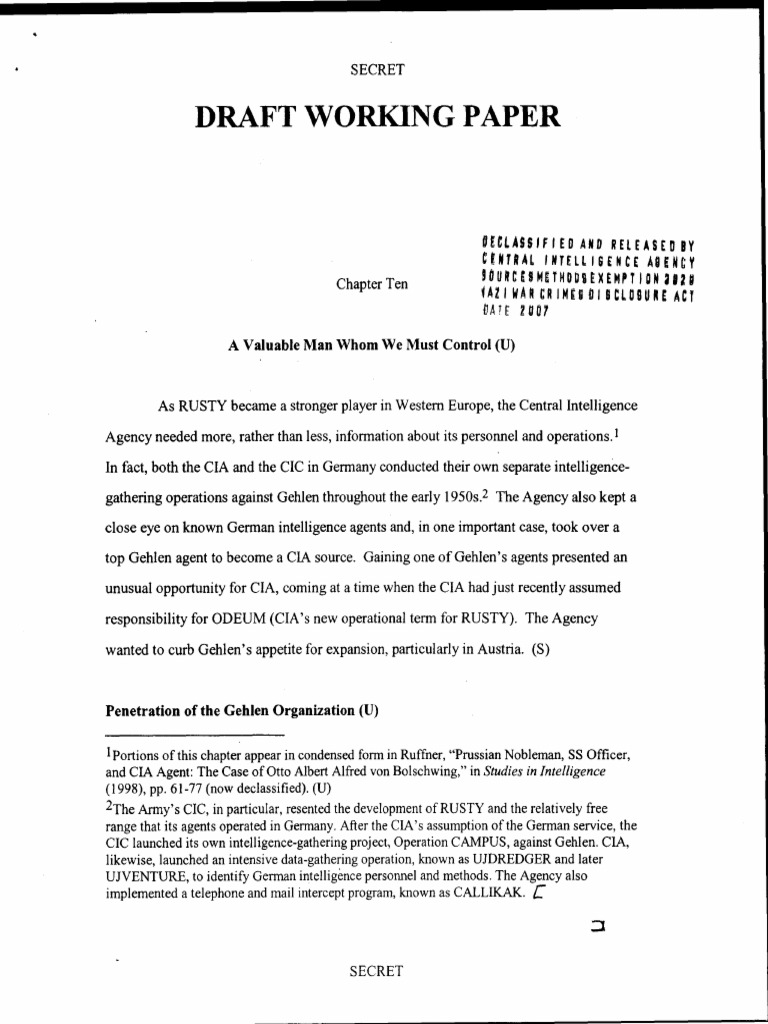 Declassified CIA File - A Valuable Man Whom We Must Control (U) | PDF ...