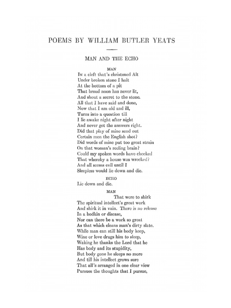 Three Poems by William Butler Yeats (The Atlantic, January 1939)