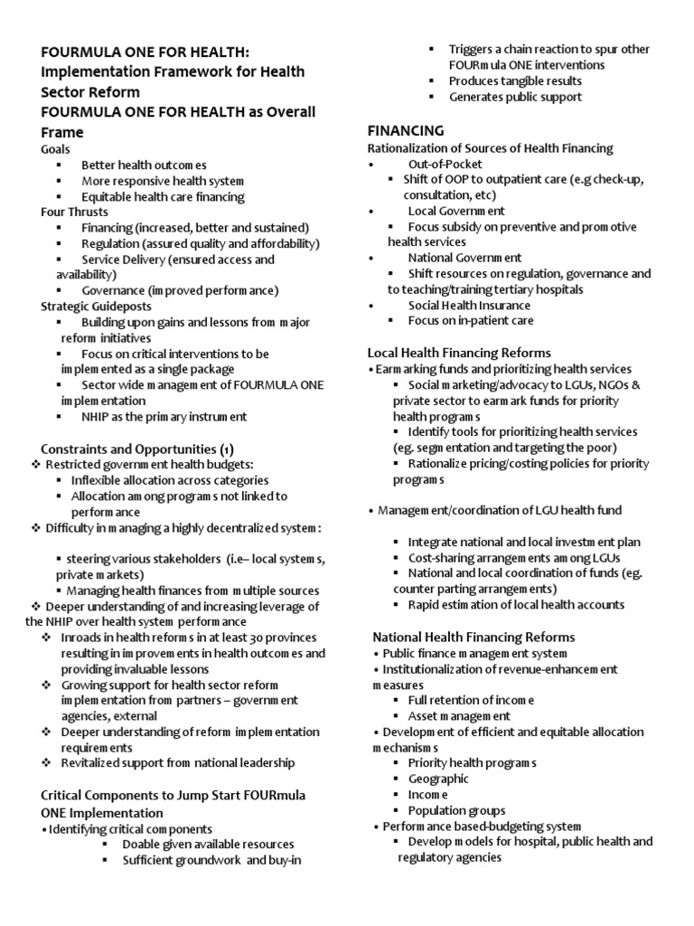 Fourmula One For Health PDF | Download Free PDF | Health Care | Human ...