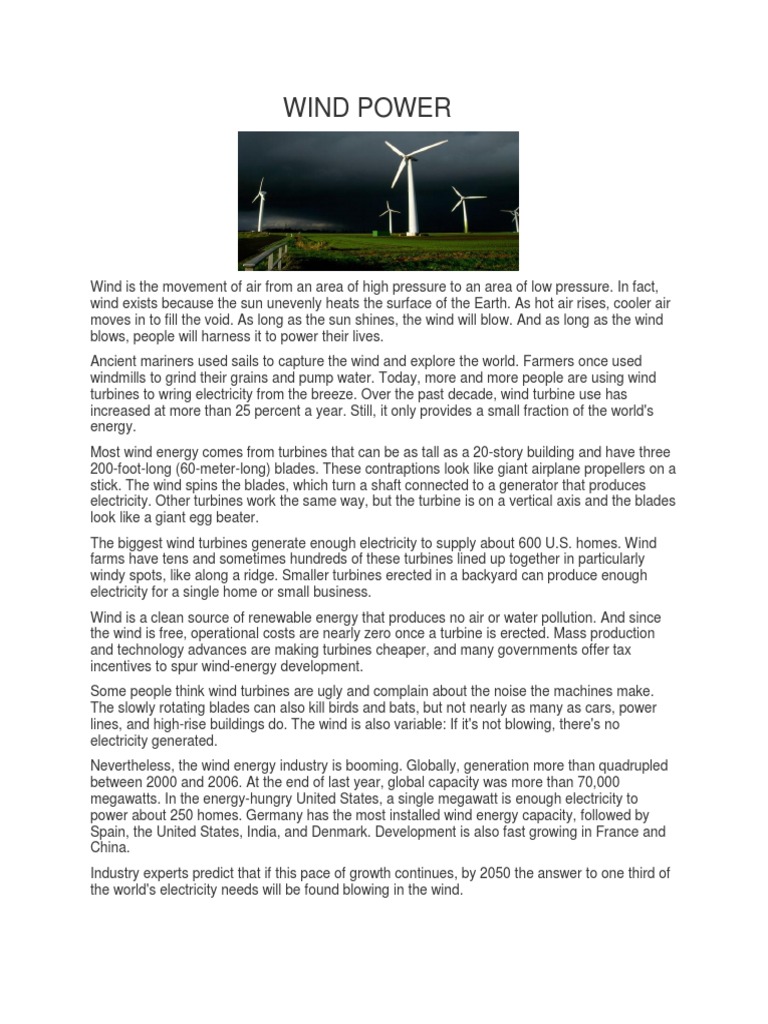 Wind Power | PDF | Wind Power | Wind Turbine