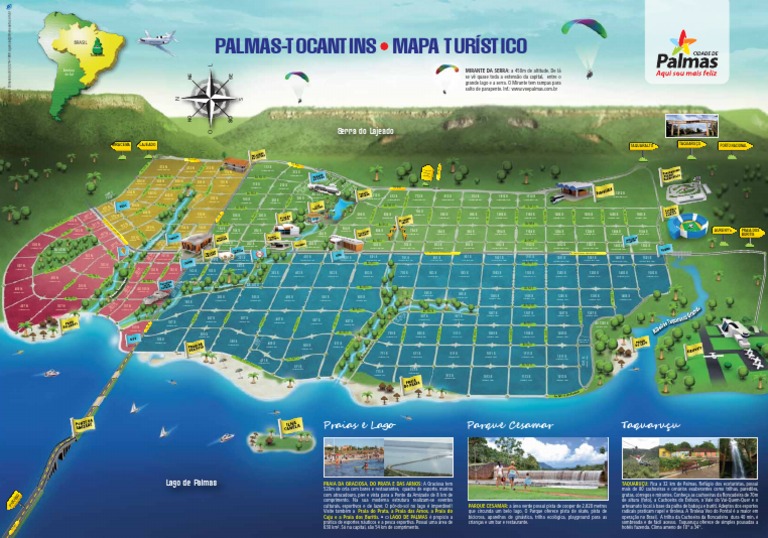 Mapa turístico de Palmas e Taquaruçu, Tocantins, Brasil | PDF