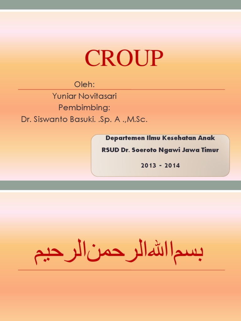Presentasi Sindrom Croup | PDF