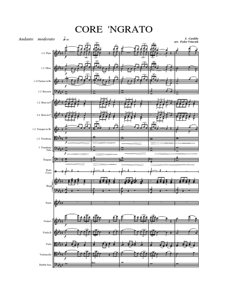 Core 'Ngrato-Voice and Orchestra | PDF | Compositions For Orchestra ...