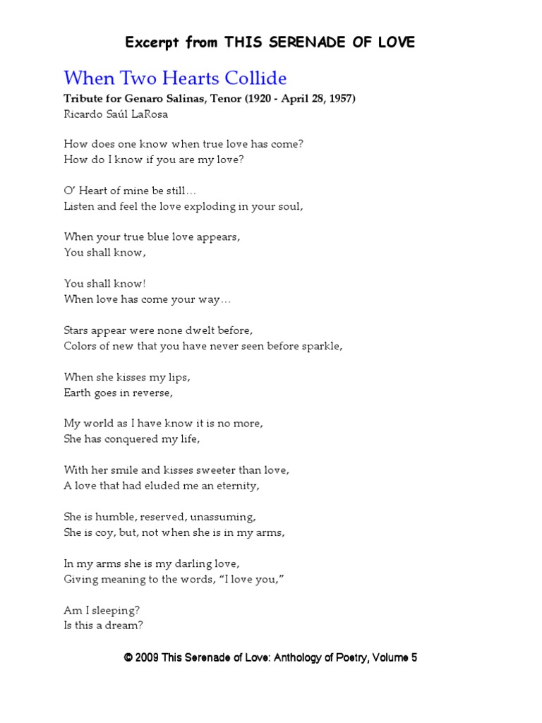 When Two Hearts Collide | PDF | Love