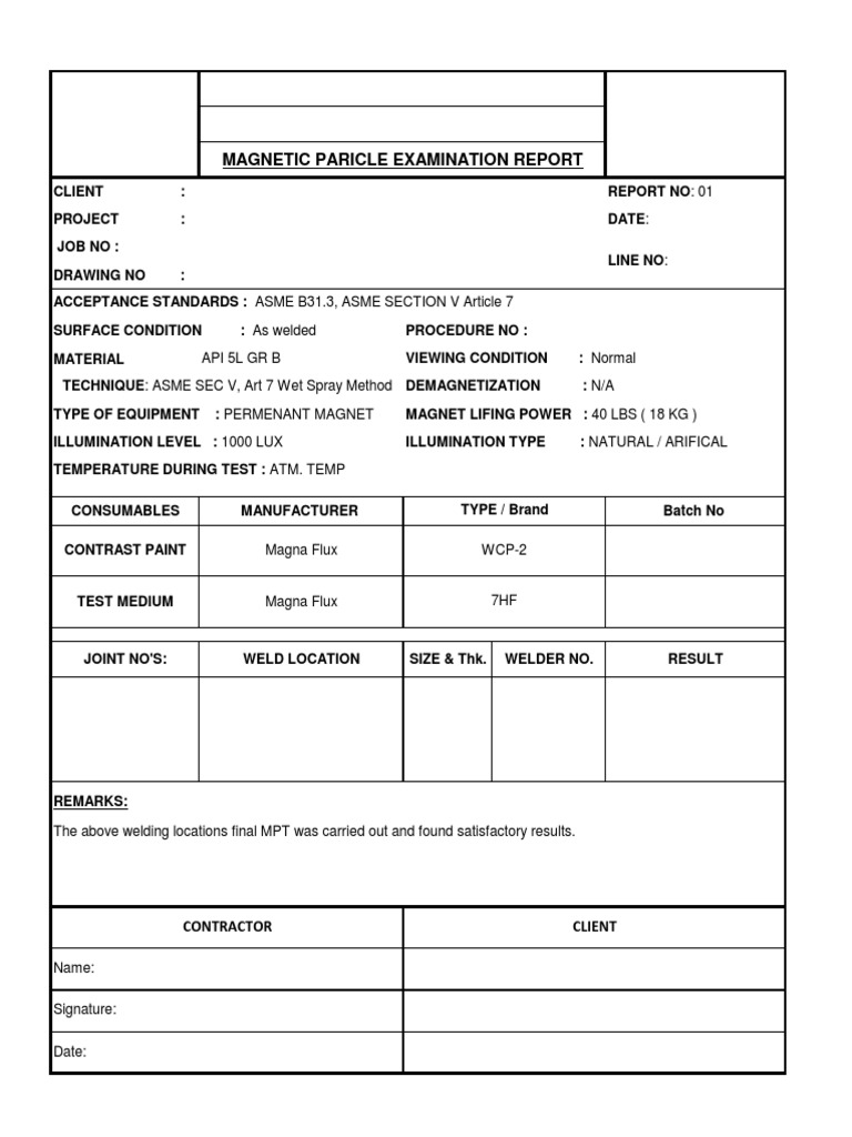 MPT Report Format | PDF