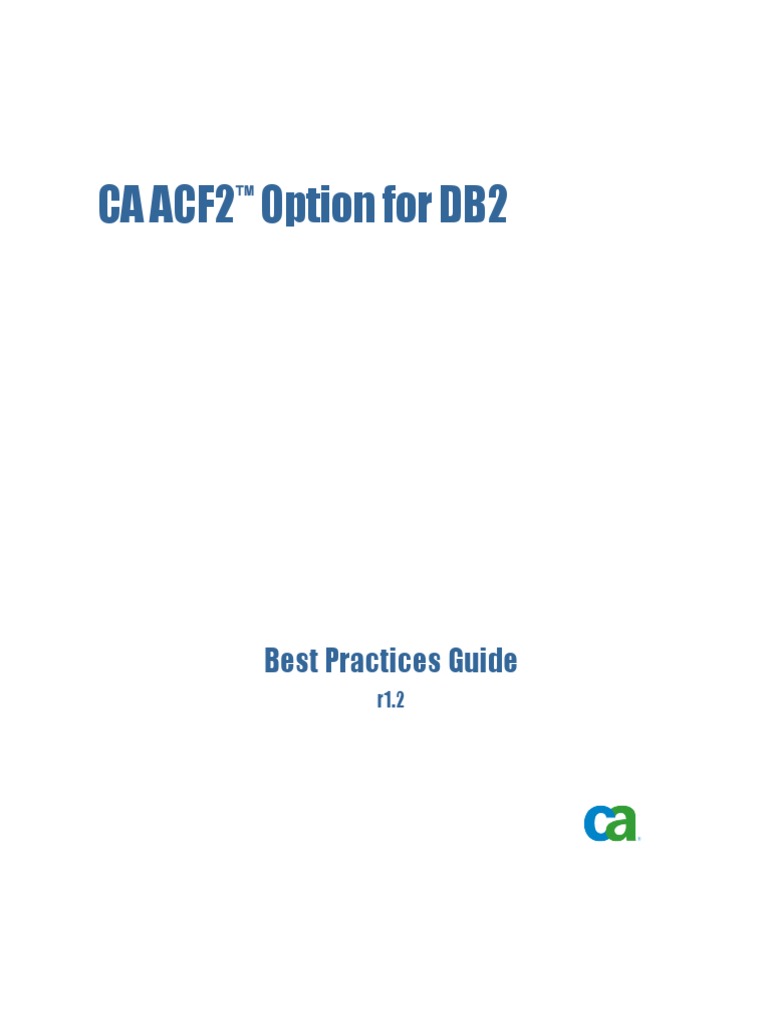 ACF2 BestPractices DB2 ENU | PDF | Operating System | Ibm Db2