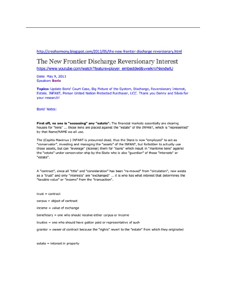 Legal Insights on Reversionary Interests | PDF | Seisin | Trust Law