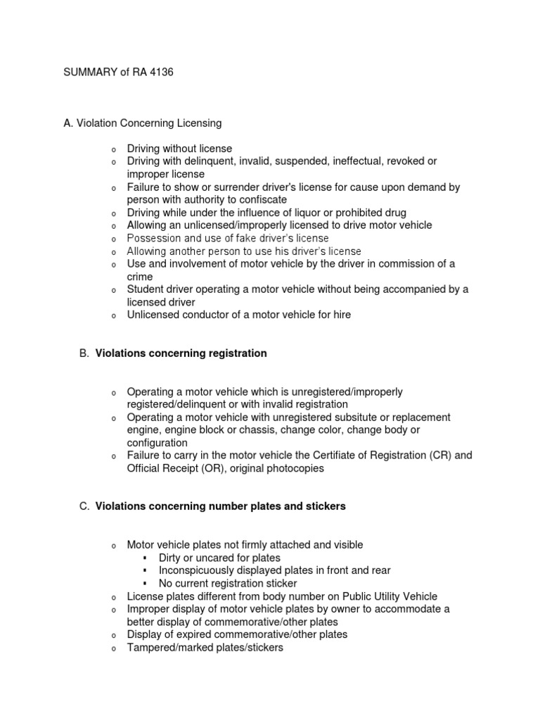 Summary of Ra 4136 | Vehicle Registration Plate | Cargo