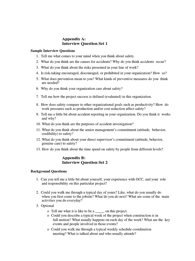 Contoh Questionnaire | PDF | Safety | Risk Assessment