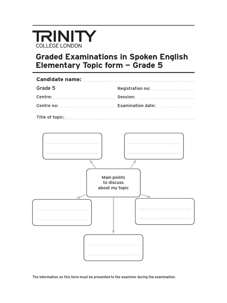 Topic Form. Trinity College London | PDF
