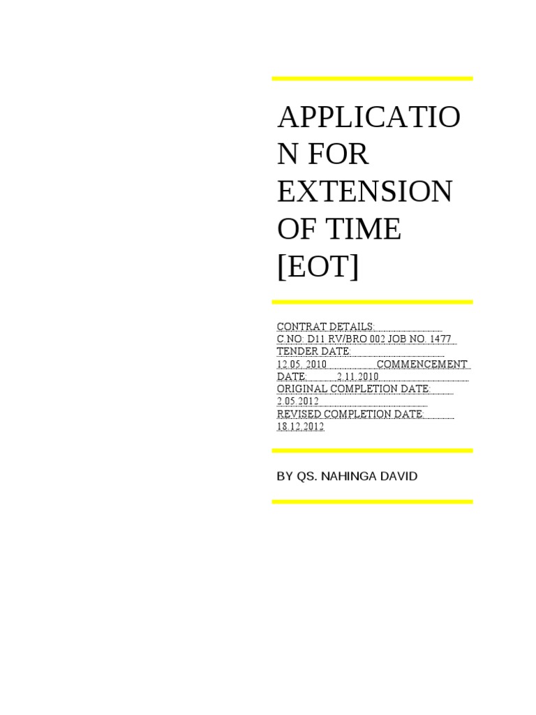 Application for Contract Time Extension | PDF | Stairs | Business