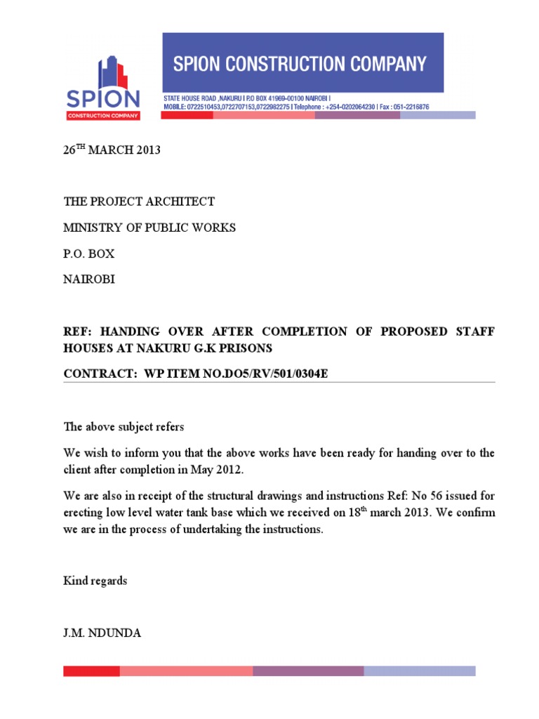 Handing Over Nakuru Prisons | PDF
