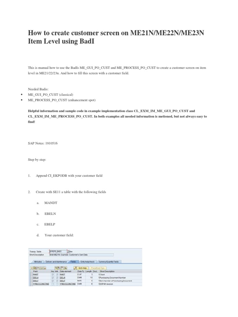 How To Create Customer Screen On Me21n Pdf Method Computer