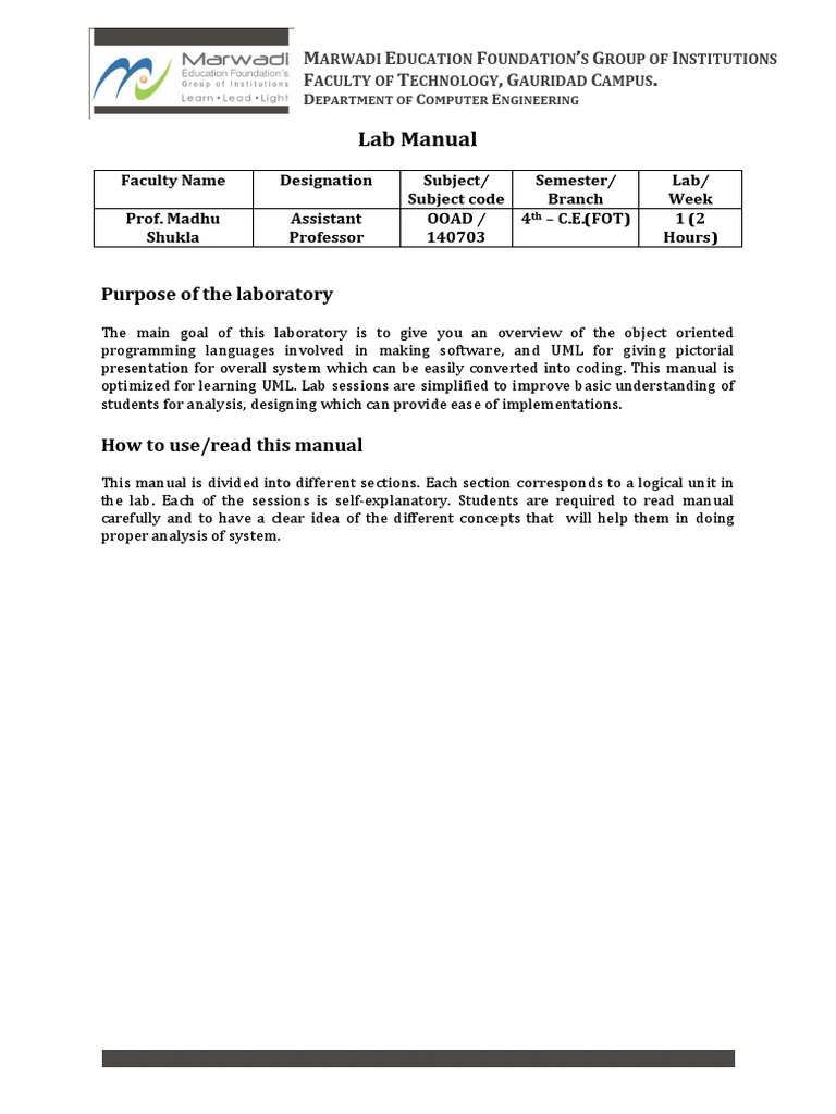 6 2 Lab Manual Ooad | Download Free PDF | Digital Technology | Areas Of ...