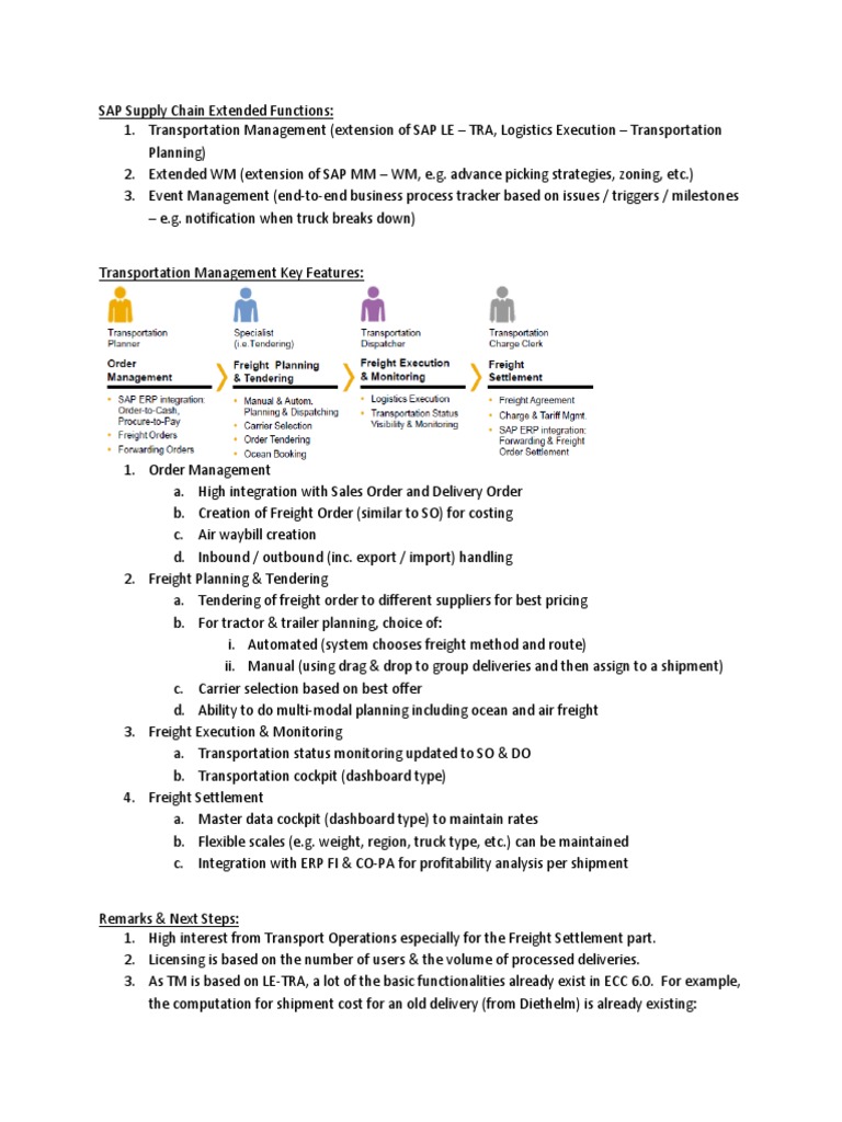 Sap TM Notes | PDF | Cargo | Supply Chain Management