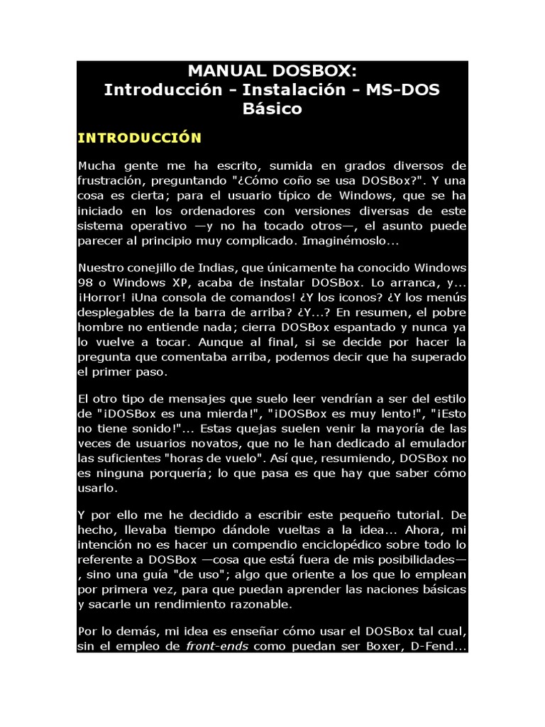 Manual Dosbox | PDF | Archivo de computadora | Mac OS